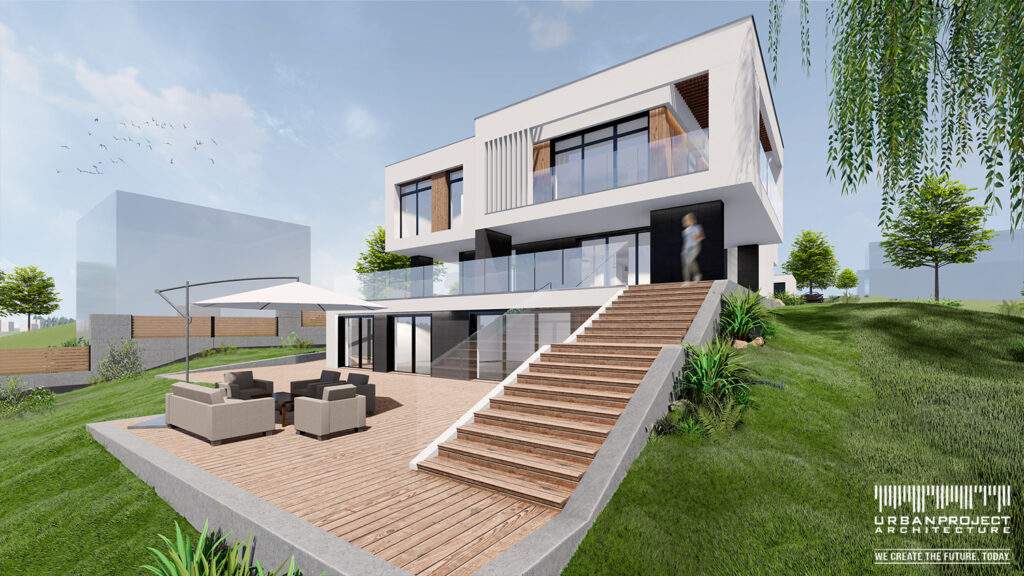 Nowoczesny dom z płaskim dachem w ciepłym stylu - A0419